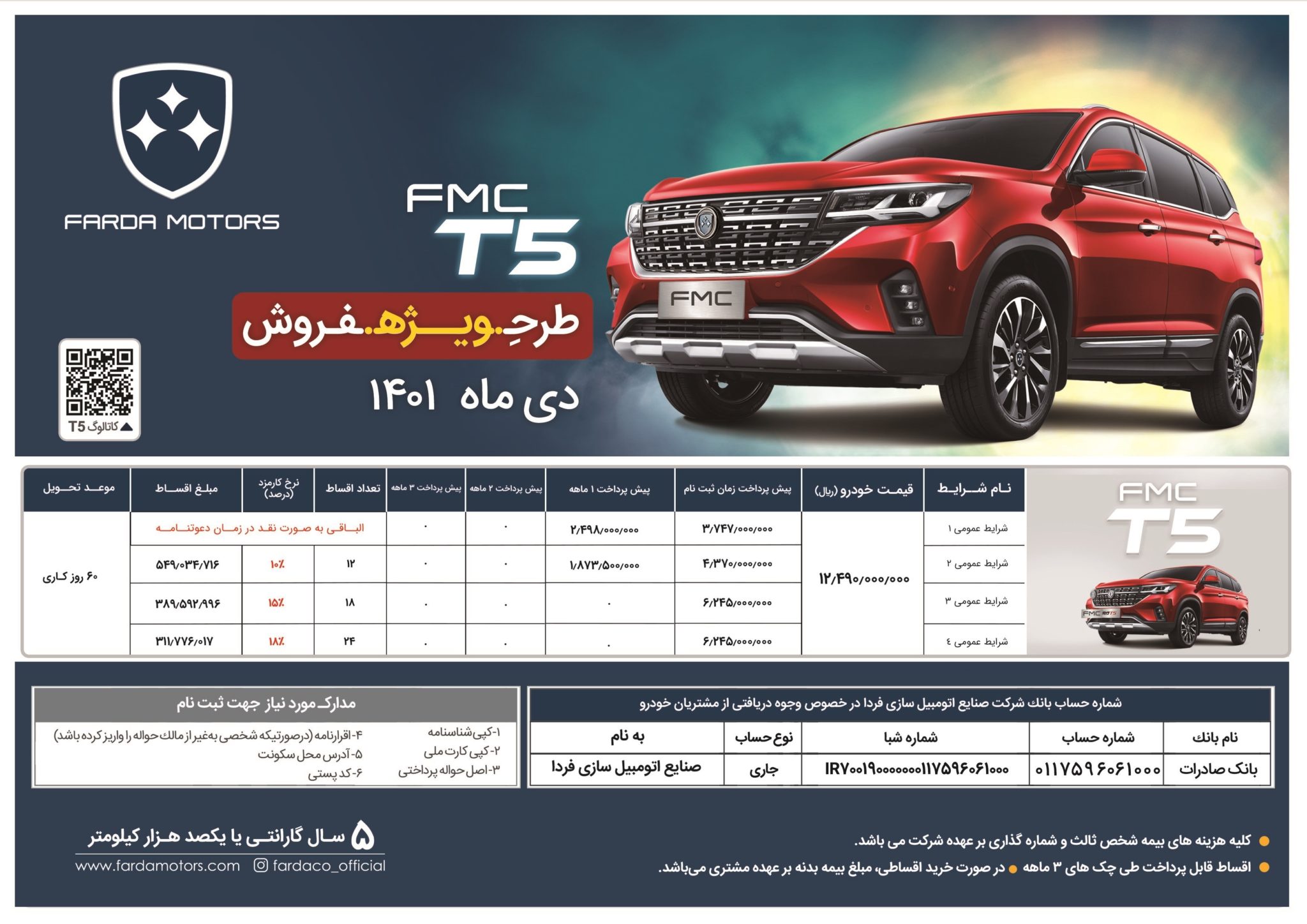 افزایش شدید قیمت FMC T5 فردا موتورز - وبلاگ کارنامه